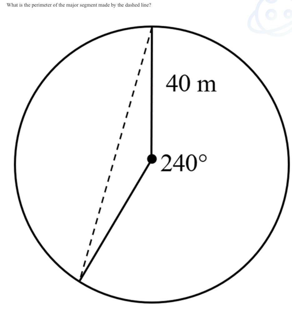 What is the perimeter of the major segment | StudyX