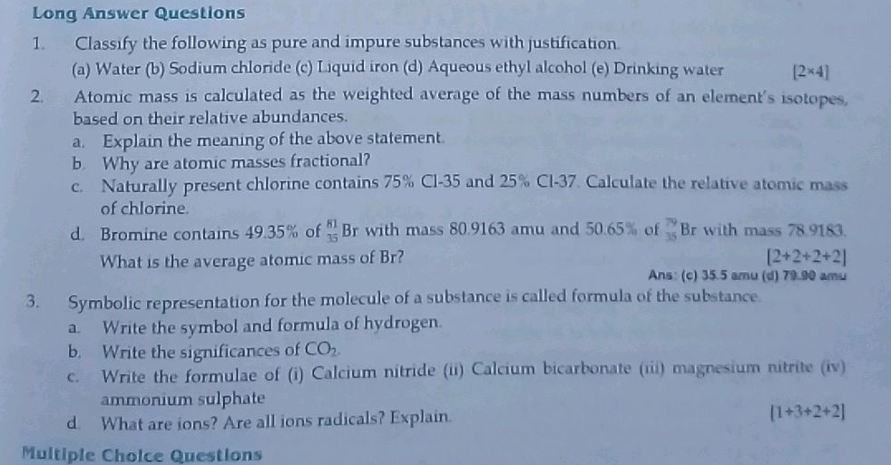 1. Classify the following as pure and impure | StudyX