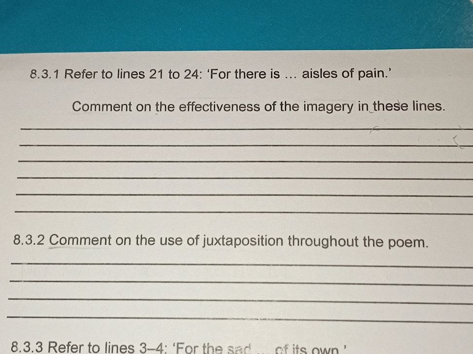 8.3.1 Refer to lines 21 to 24: 'For there is
