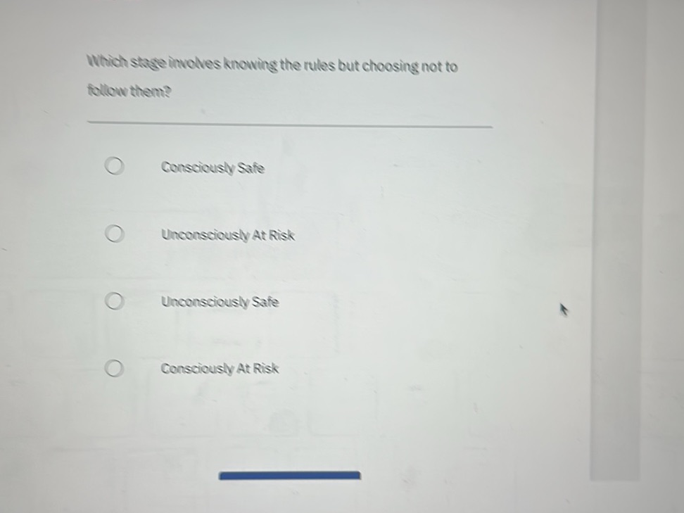Which stage involves knowing the rules but | StudyX