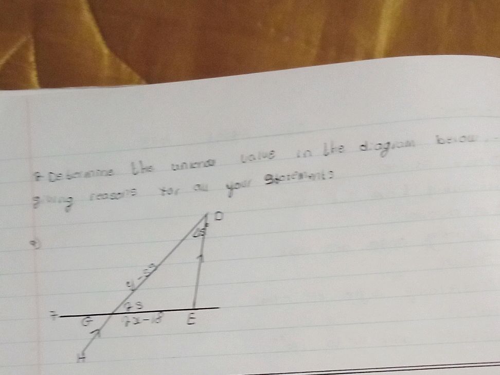 8. Determine the unknown value in the | StudyX