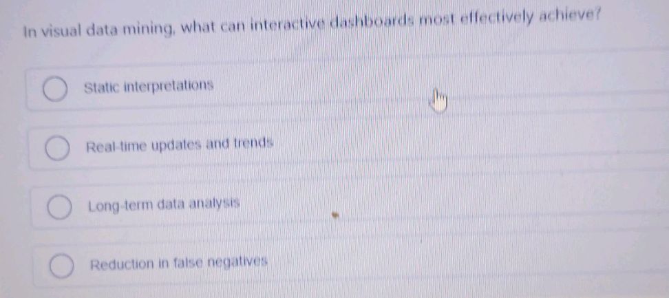 In visual data mining, what can interactive | StudyX