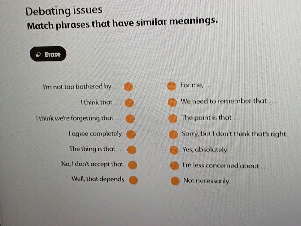 Match phrases that have similar meanings.
