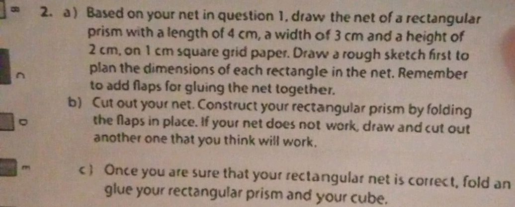 2. a) Based on your net in question 1, draw | StudyX
