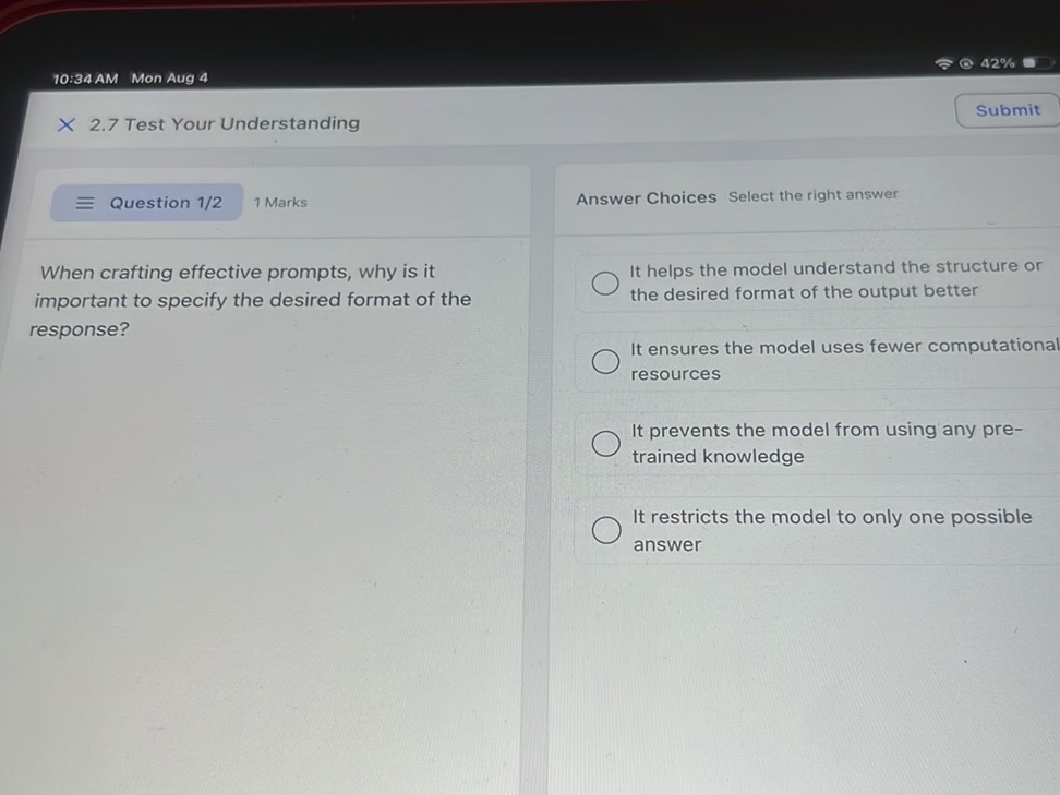 When crafting effective prompts, why is it | StudyX