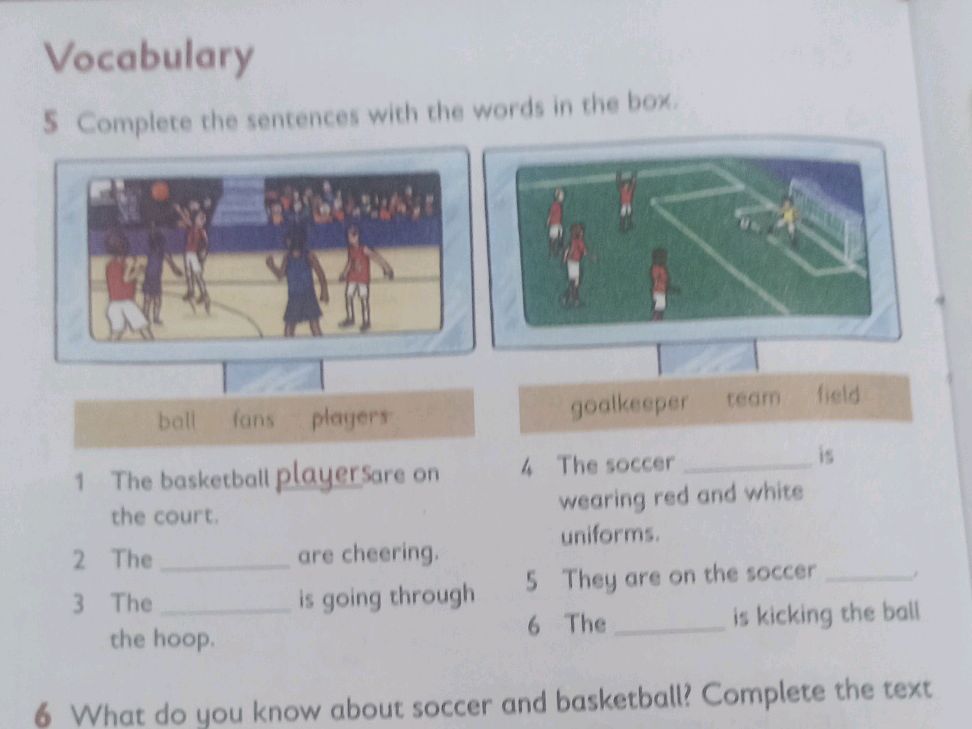 5 Complete the sentences with the words in | StudyX