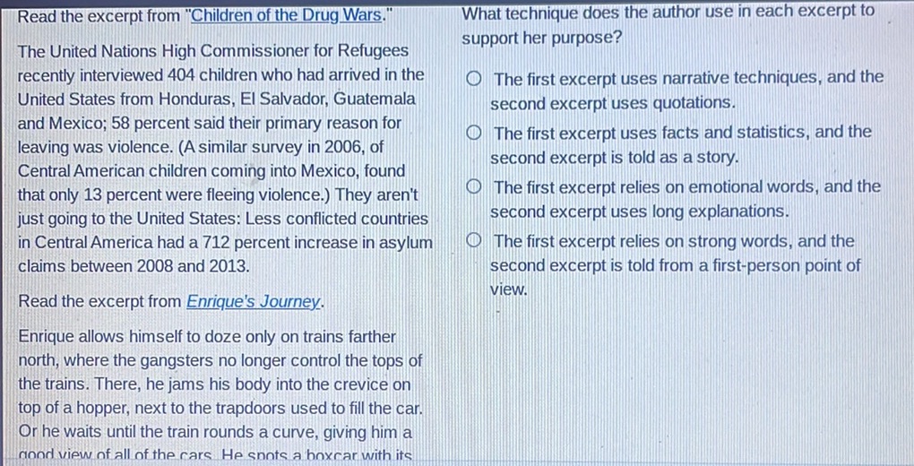 Read the excerpt from "Children of the Drug | StudyX