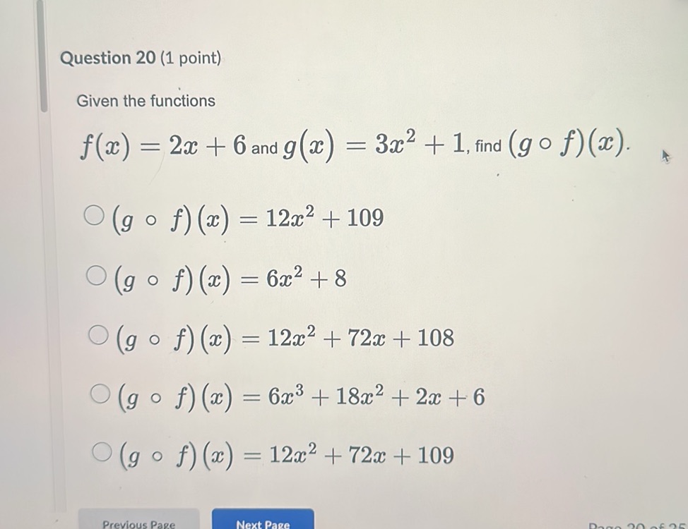 Given the functions $f(x) = 2x + 6$ and | StudyX