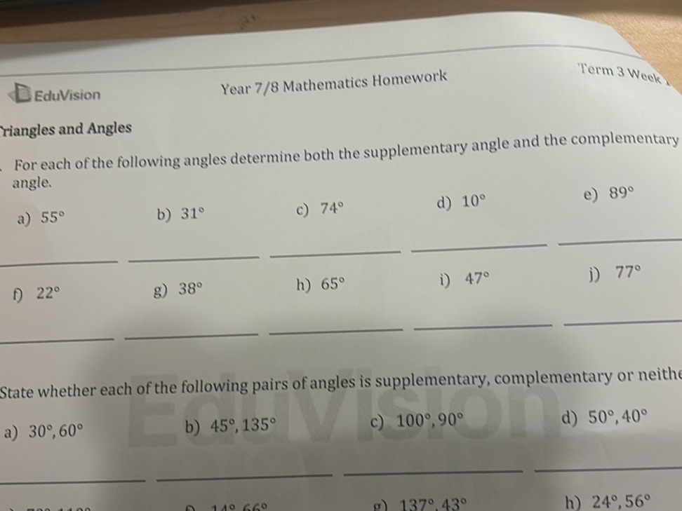 For each of the following angles determine | StudyX