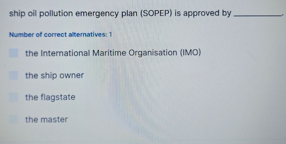 ship oil pollution emergency plan (SOPEP) is | StudyX
