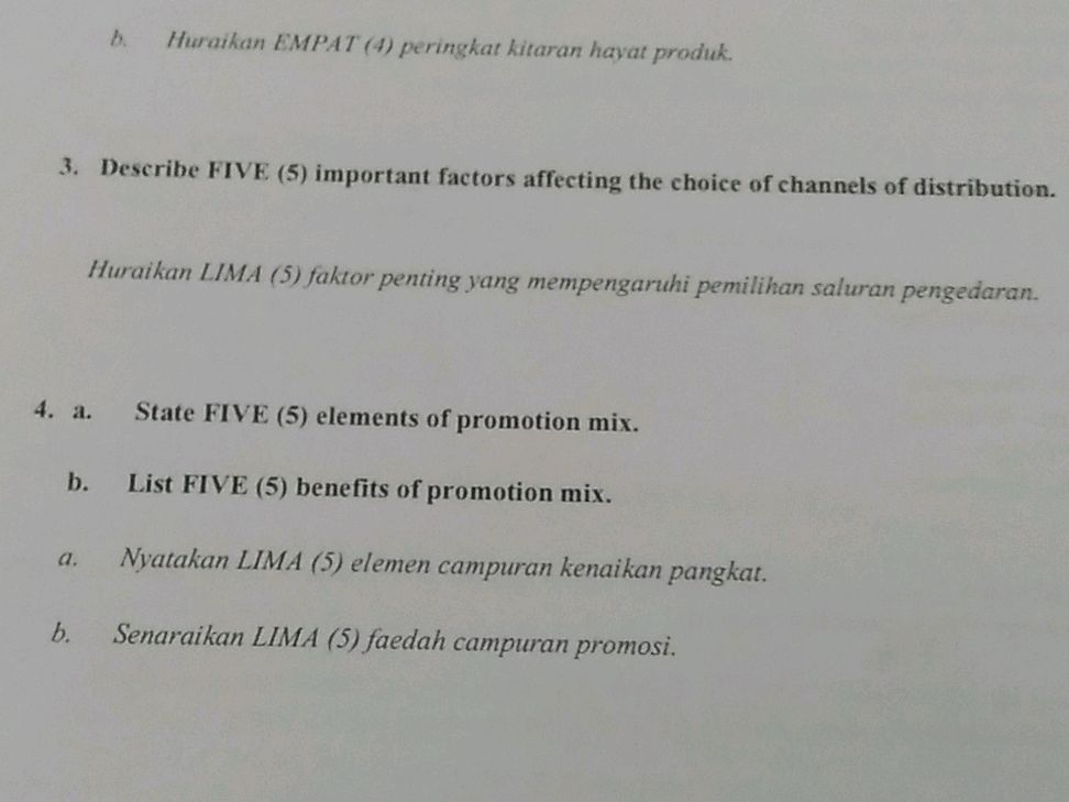 3. Describe FIVE (5) important factors | StudyX