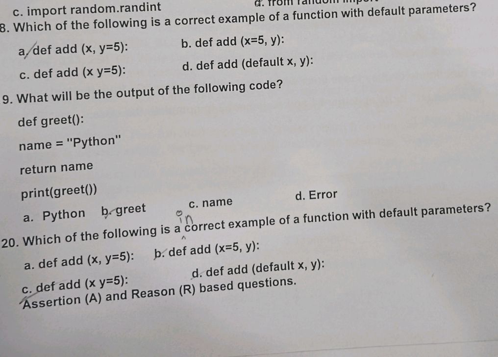 Which of the following is a correct example | StudyX