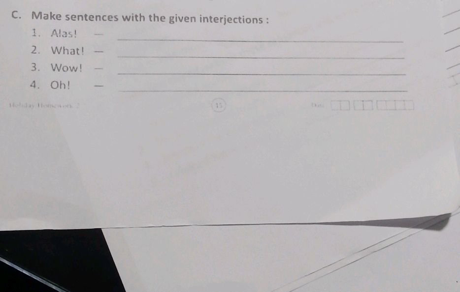 C. Make sentences with the given | StudyX