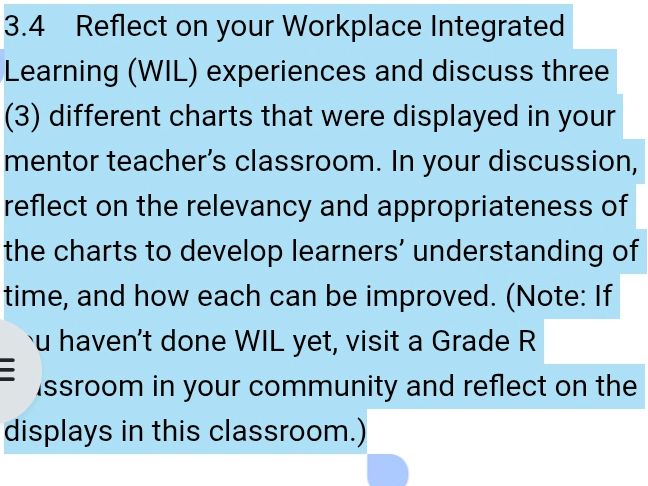 3.4 Reflect on your Workplace Integrated | StudyX