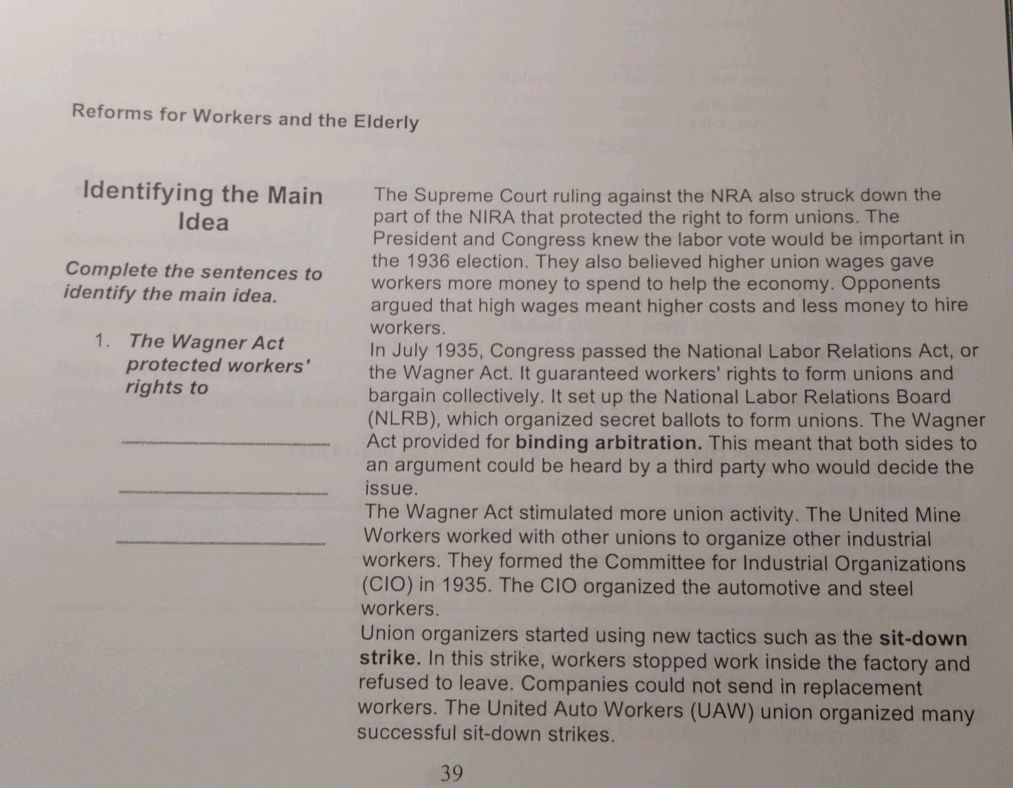 Identifying the Main Idea Complete the | StudyX