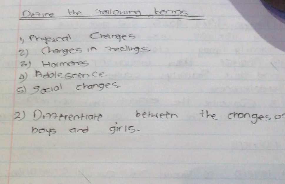 Define the following terms: 1) Physical | StudyX