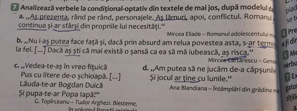 7 Analizează verbele la condițional-optativ | StudyX