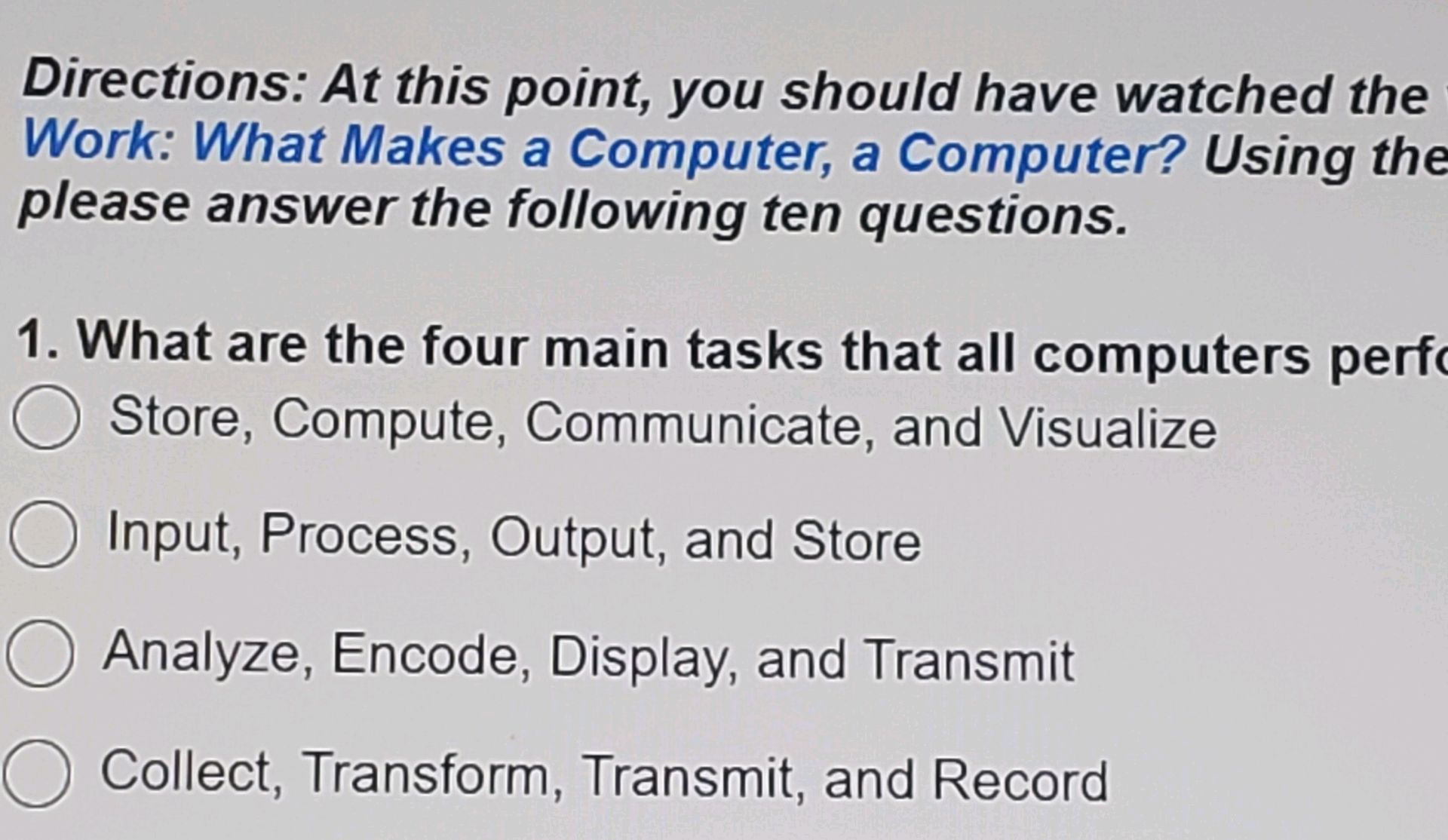 What are the four main tasks that all