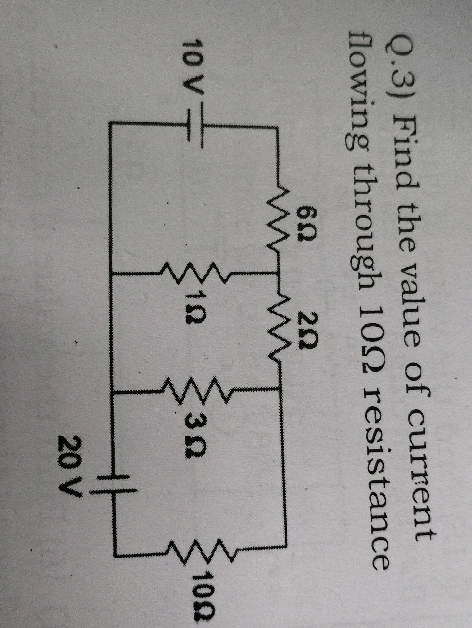 Q.3) Find the value of current flowing | StudyX