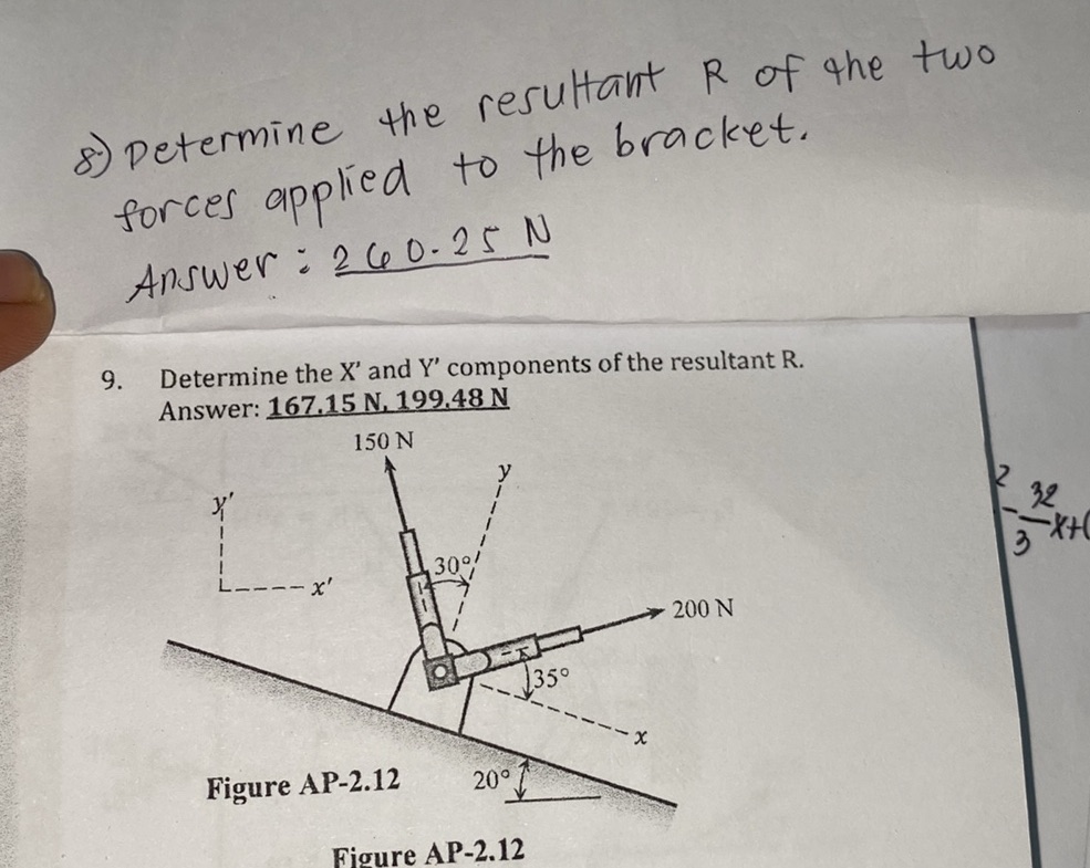 8) Determine the resultant R of the two | StudyX