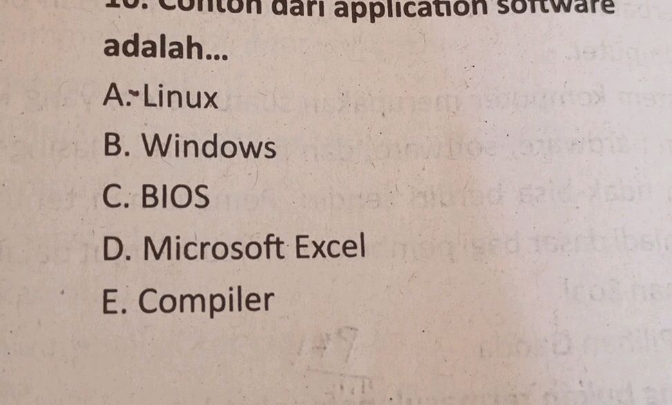 Contoh dari application software adalah...