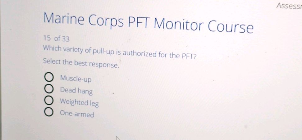 Marine Corps PFT Monitor Course 15 of 33 | StudyX
