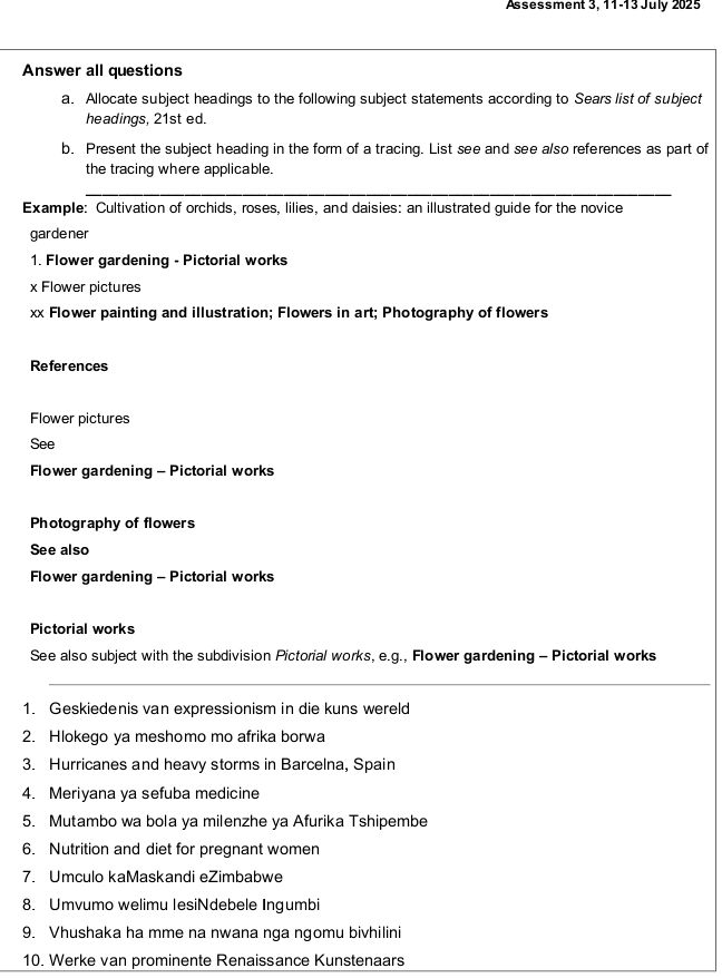 Assessment 3, 11-13 July 2025 Answer all | StudyX