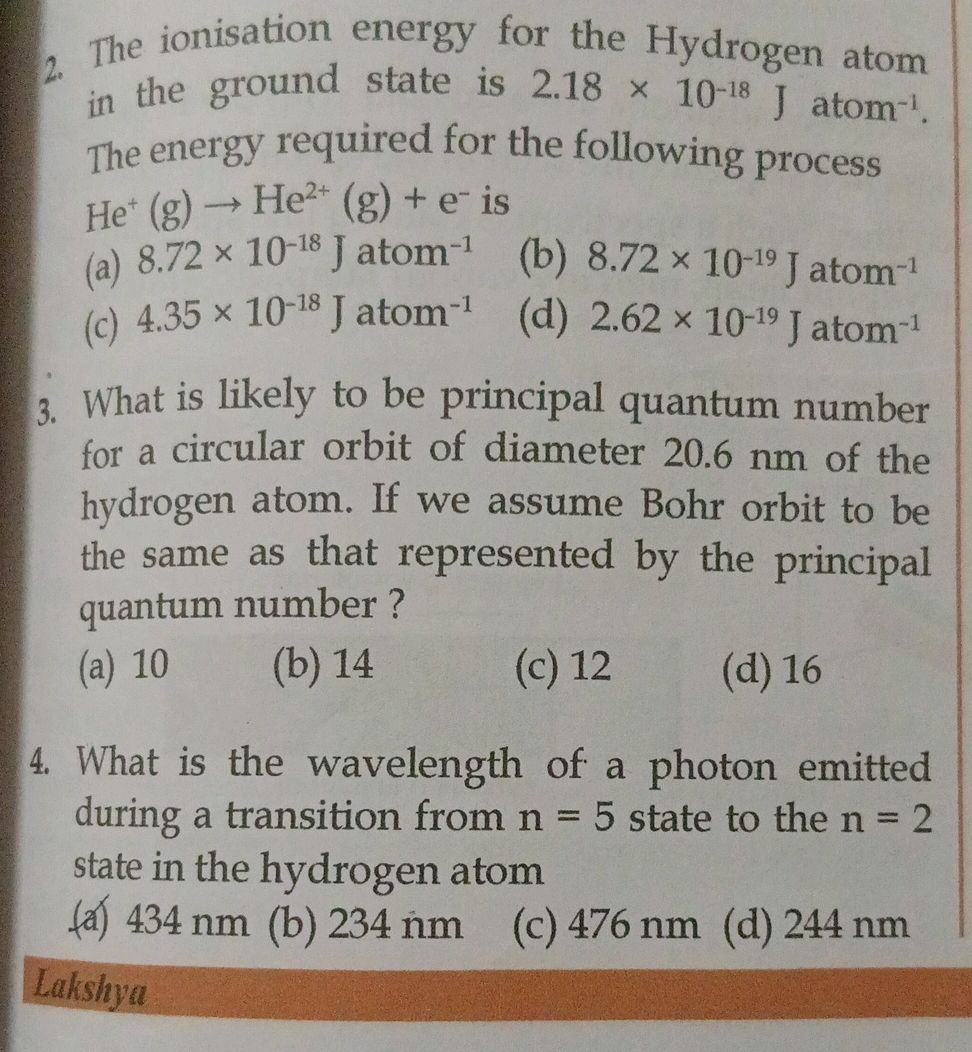 The ionisation energy for the Hydrogen atom