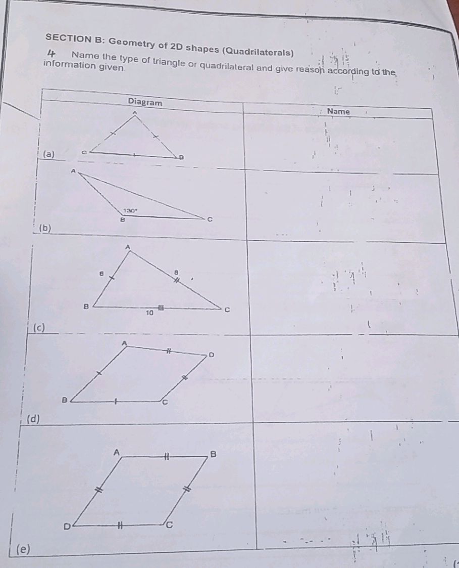 SECTION B: Geometry of 2D shapes | StudyX