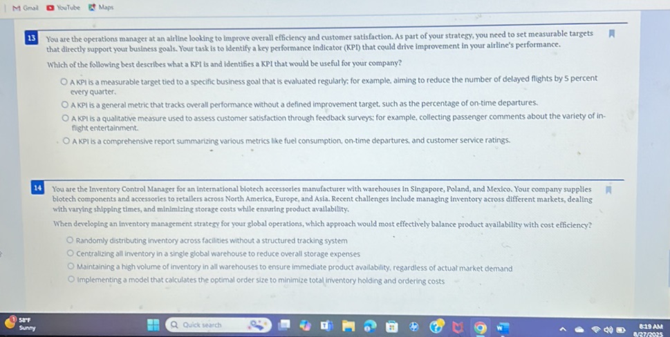 Gmail YouTube Maps 13 You are the | StudyX