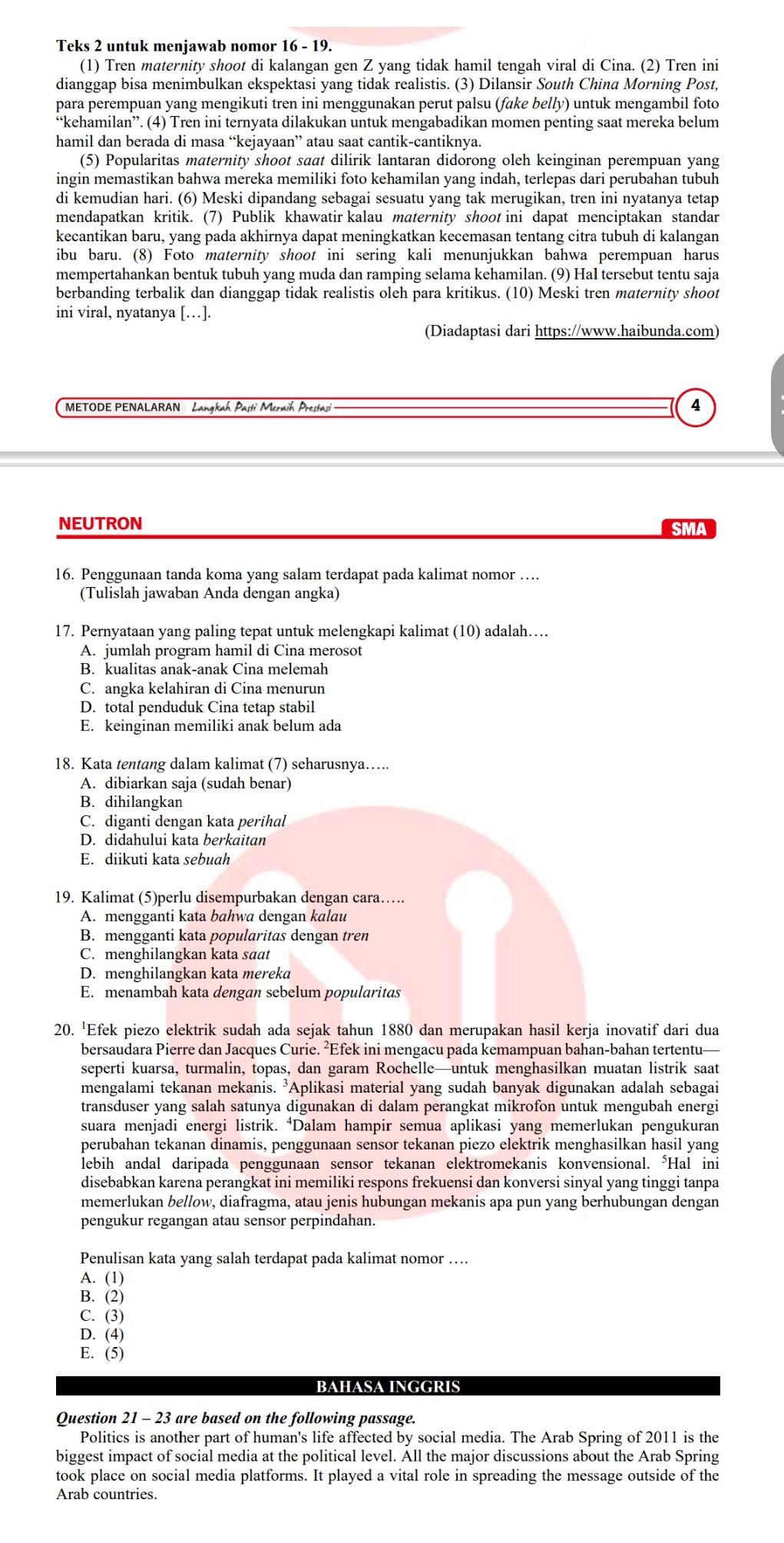 16. Penggunaan tanda koma yang salam | StudyX