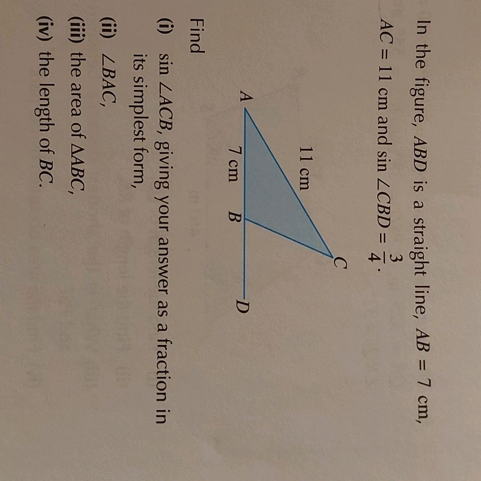 In the figure, ABD is a straight line, AB