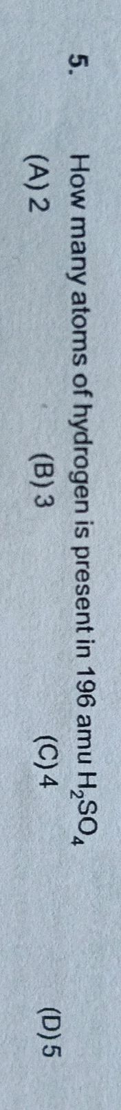 How many atoms of hydrogen is present in 196