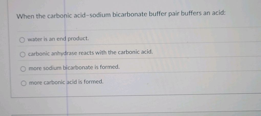 When the carbonic acid-sodium bicarbonate