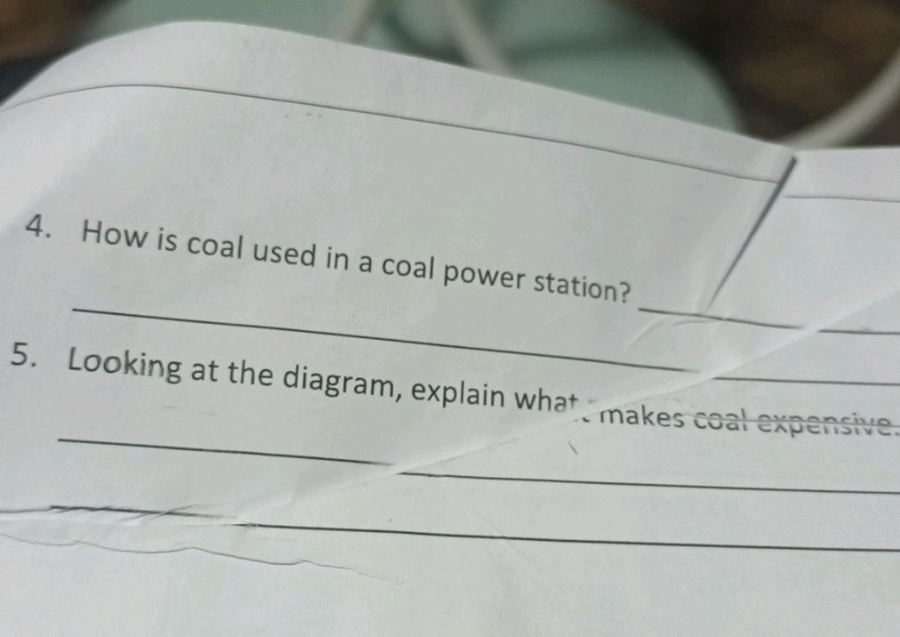 How is coal used in a coal power station? 5.