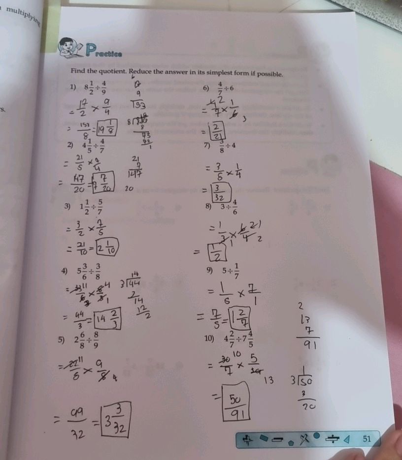 Find the quotient. Reduce the answer in its | StudyX