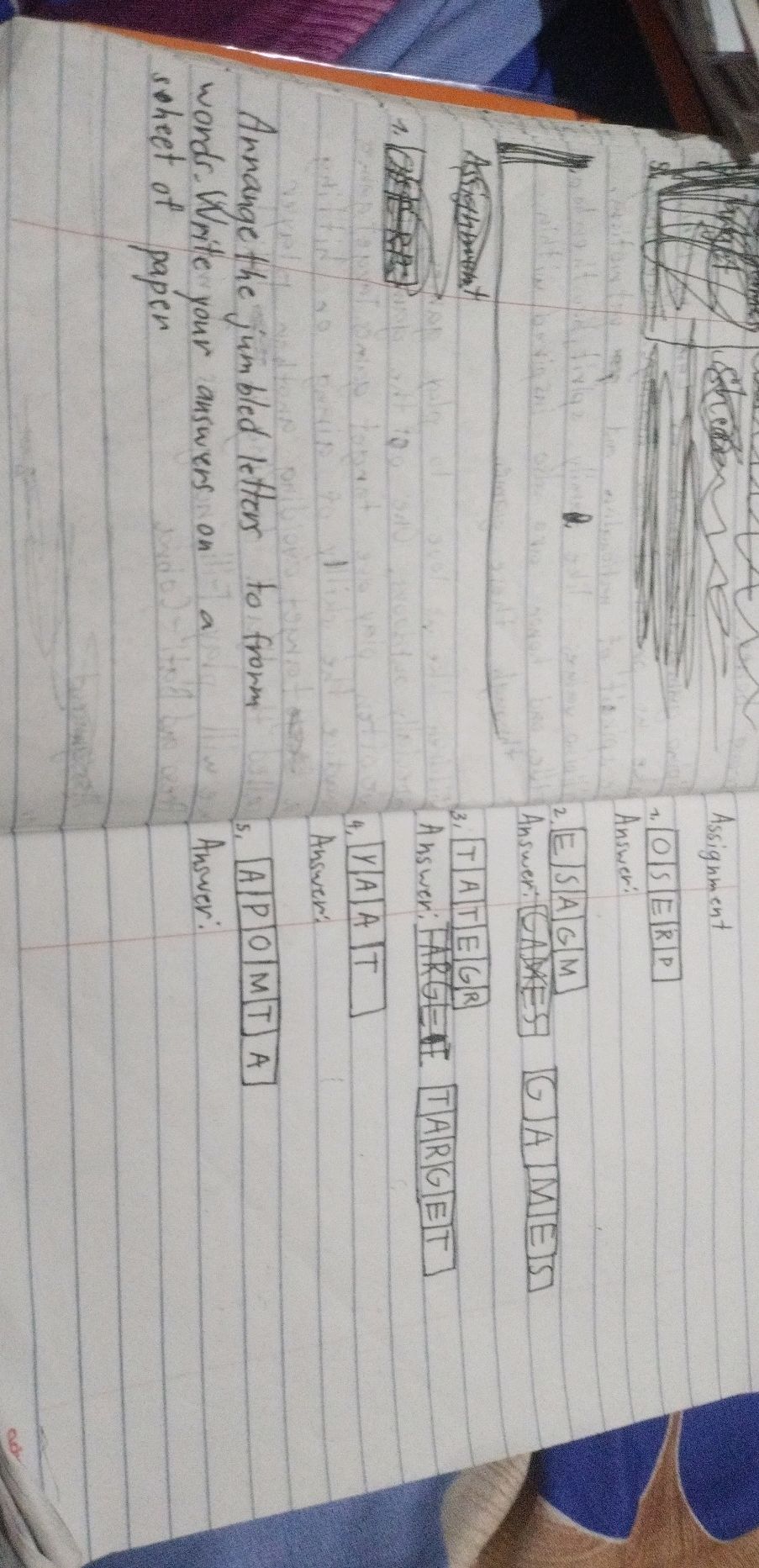 Arrange the jumbled letters to form words. | StudyX