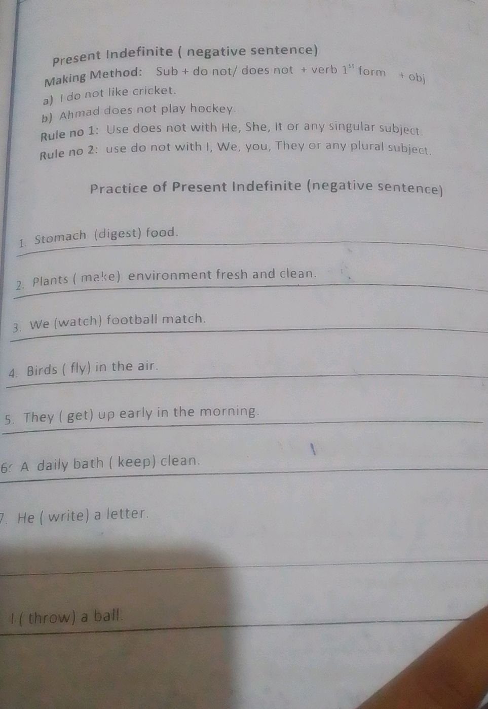 Present Indefinite (negative sentence) | StudyX