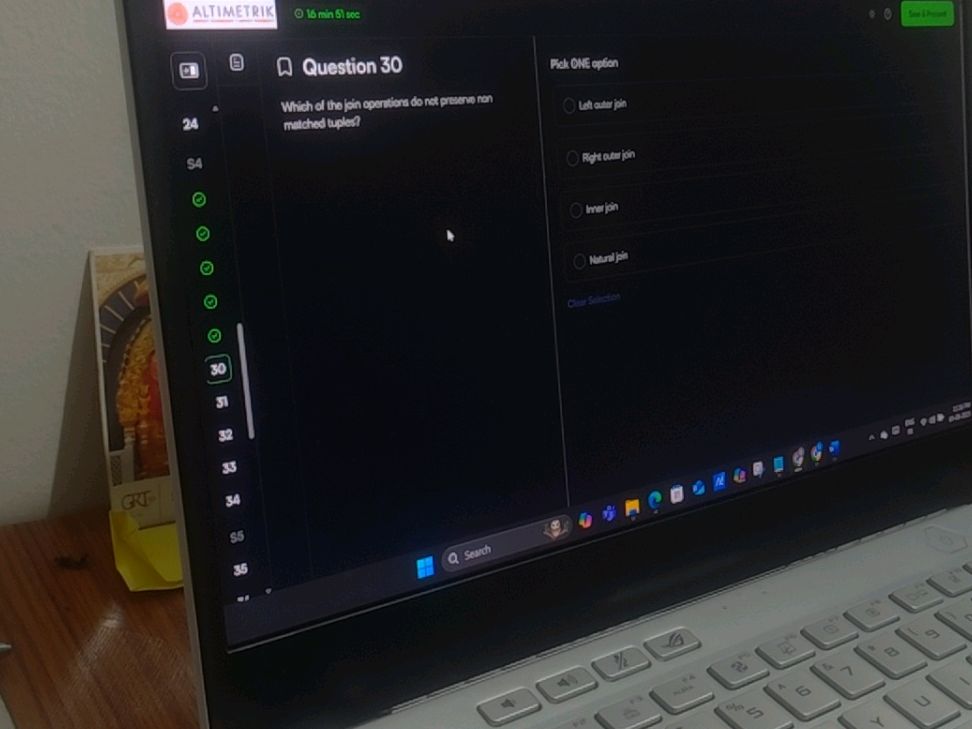 Question 30 Which of the join operations do | StudyX