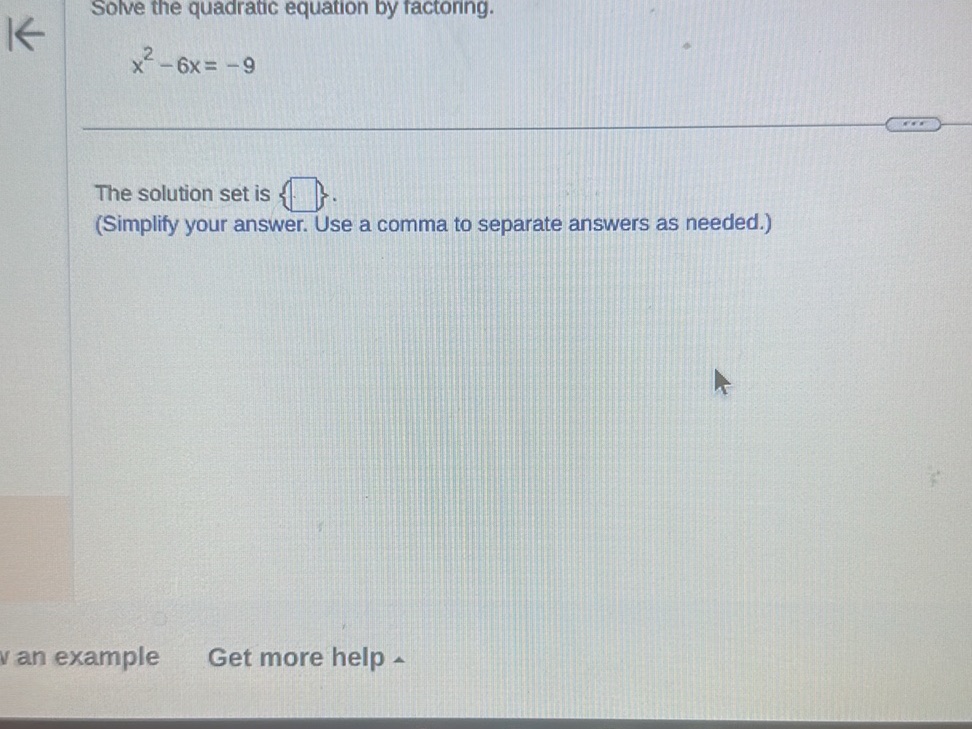 Solve the quadratic equation by factoring. | StudyX