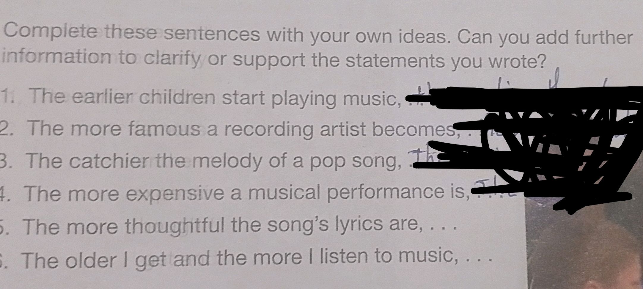 Complete these sentences with your own | StudyX