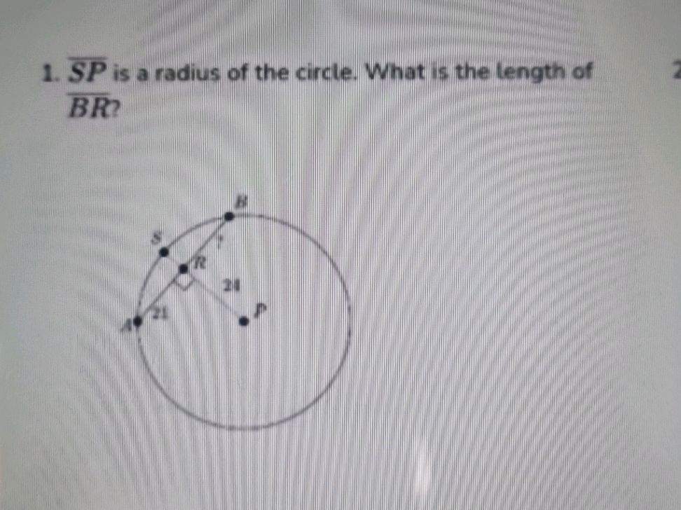 $ {SP}$ is a radius of the circle. What is