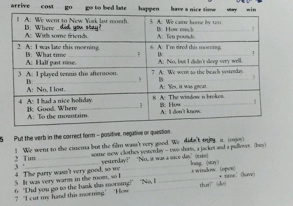 5 Put the verb in the correct form - | StudyX