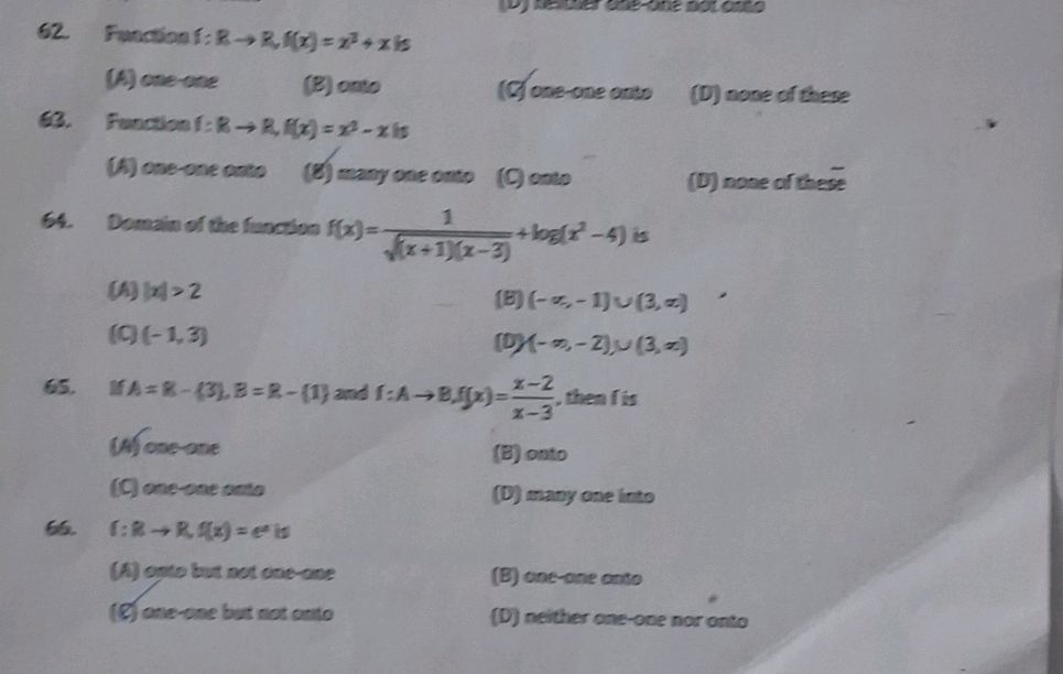 62. Function $f: R R, f(x) = x^2 + x$ is | StudyX