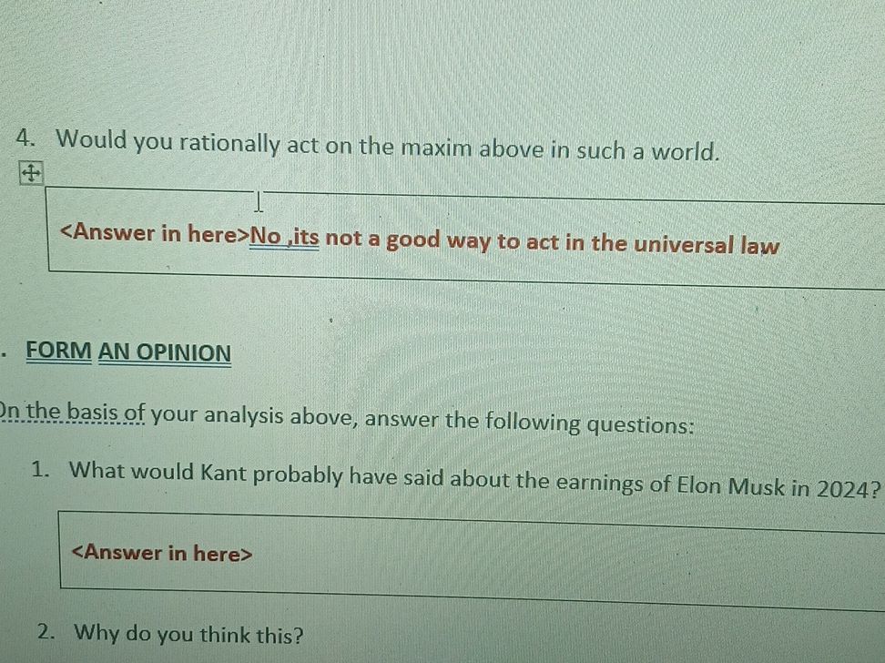 Would you rationally act on the maxim above