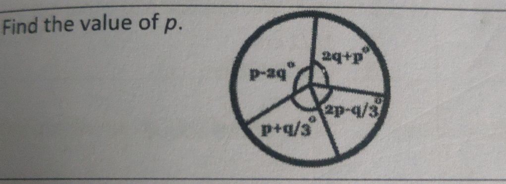 Find the value of $p$. $2q+p$ $p-2q$ | StudyX