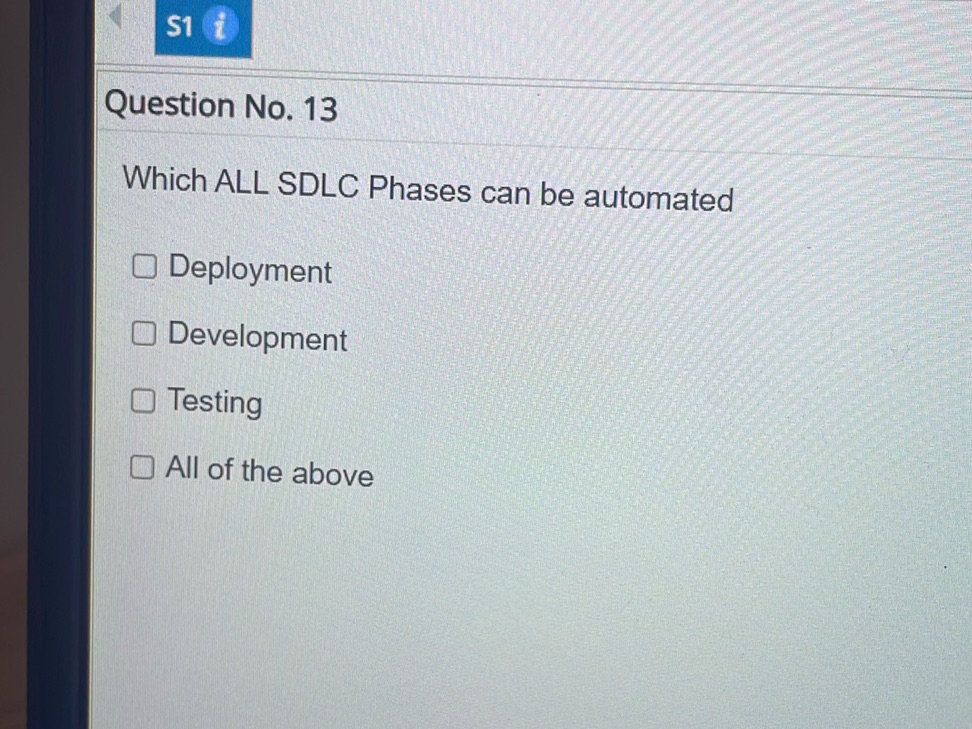 Question No. 13 Which ALL SDLC Phases can | StudyX