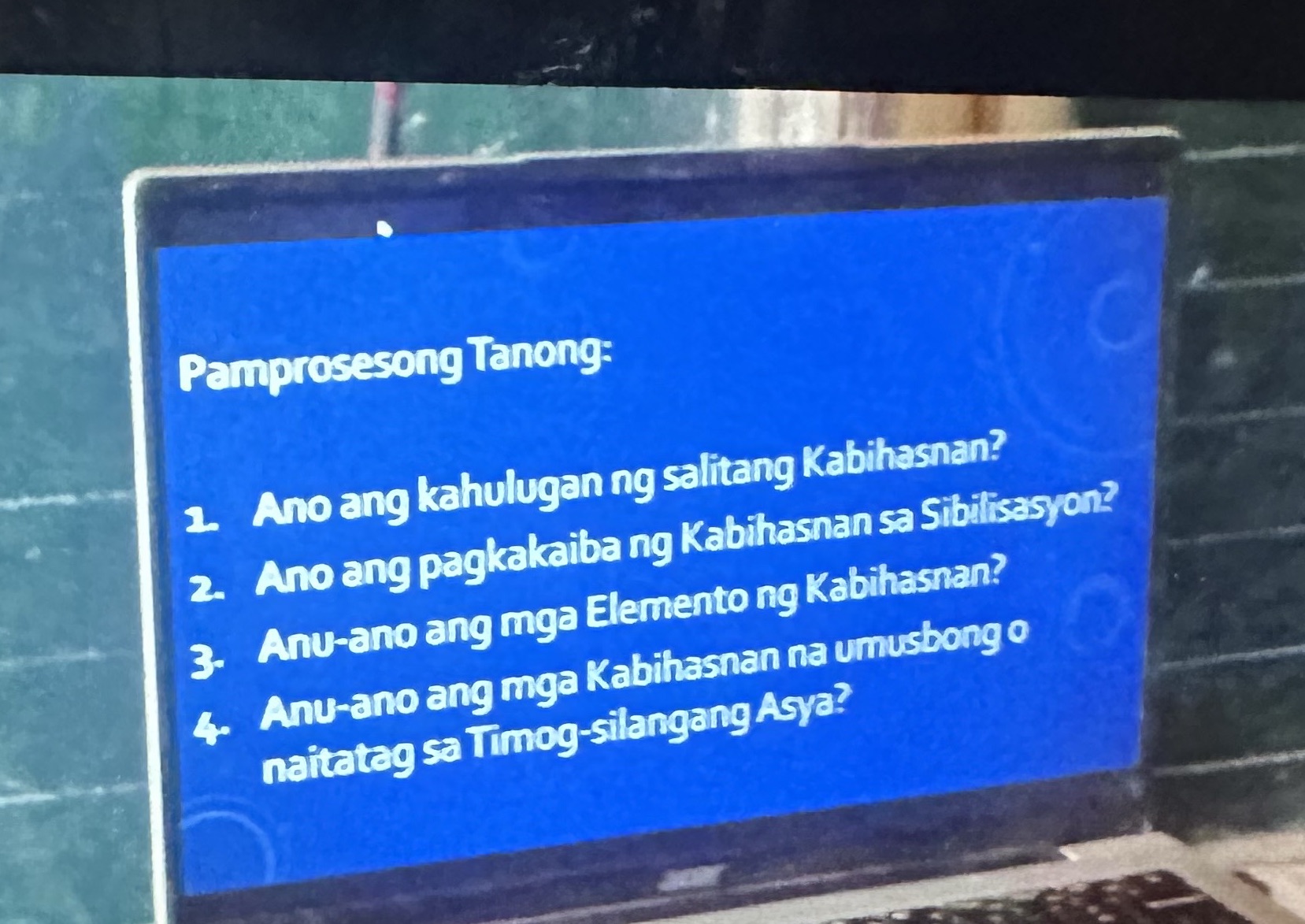 Pamprosesong Tanong: 1. Ano ang kahulugan | StudyX