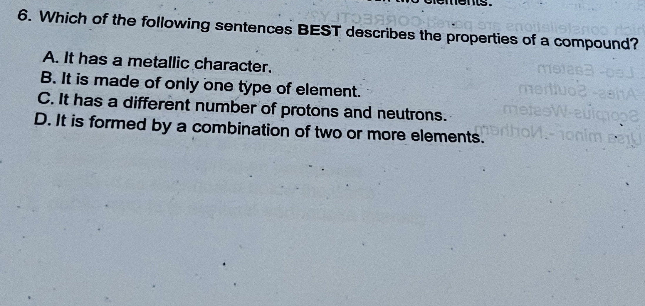 6. Which of the following sentences BEST | StudyX