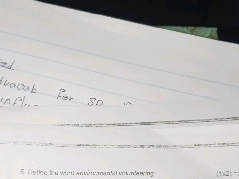 Define the word environmental volunteering.